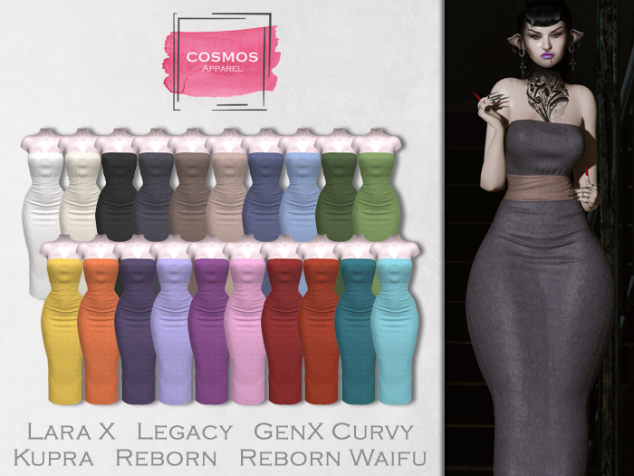 Second Life Marketplace - [COSMOS] Iduna Bodycon Dress Colors / 20 ...